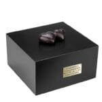 Artistic box for ashes with double heart